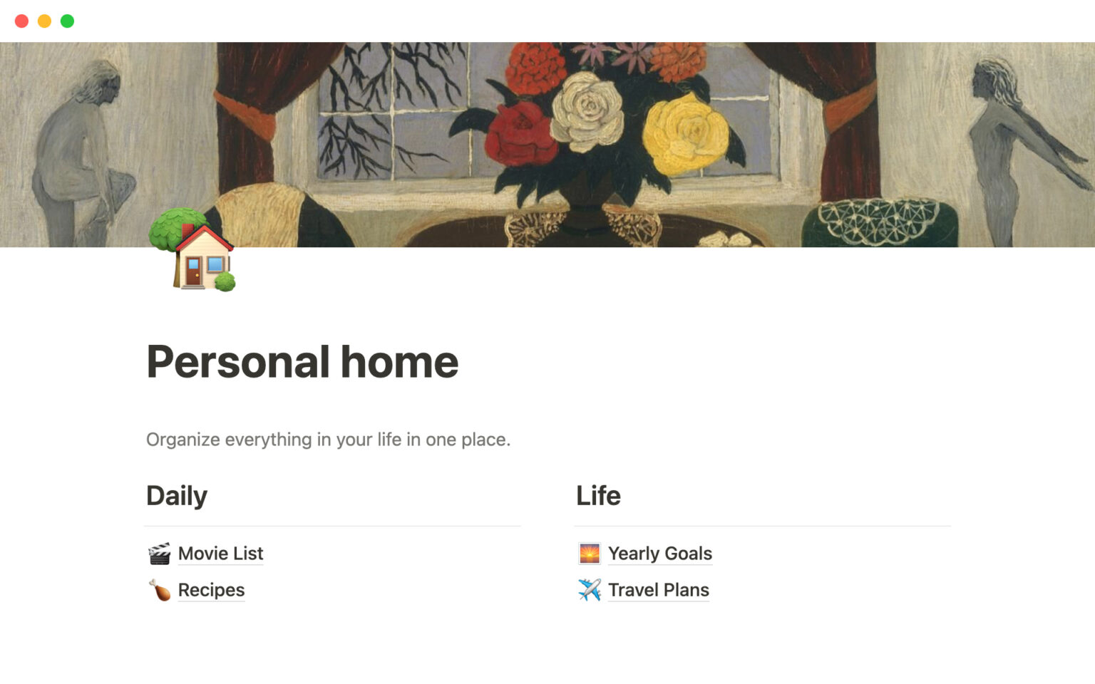 70 Personal Notion Templates to Organize Your Life - Inspiration ...