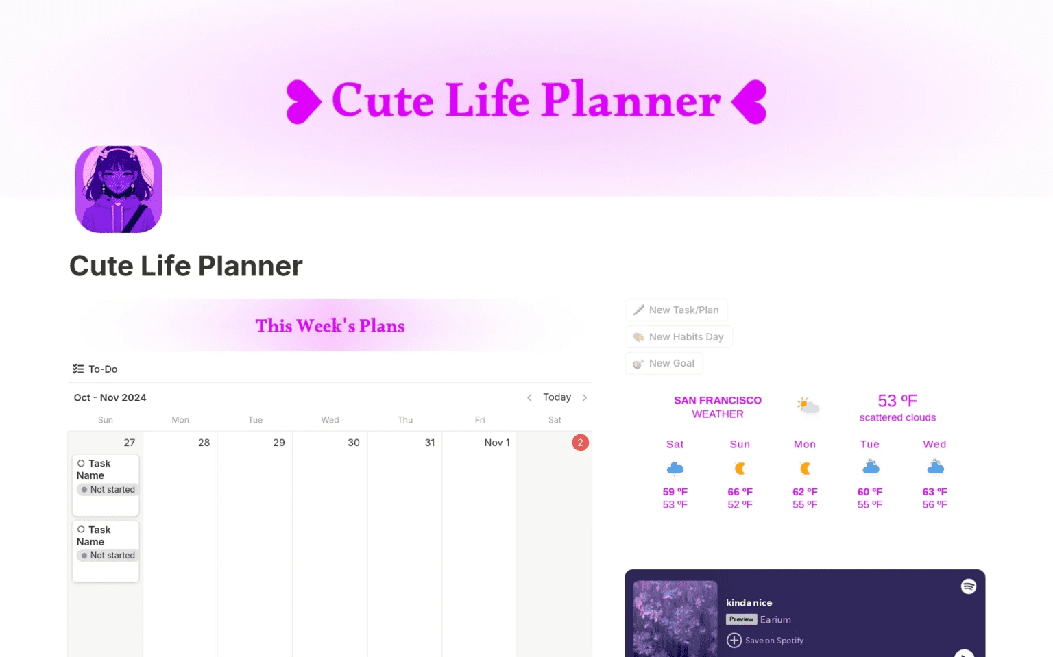 70 Personal Notion Templates to Organize Your Life - Inspiration ...
