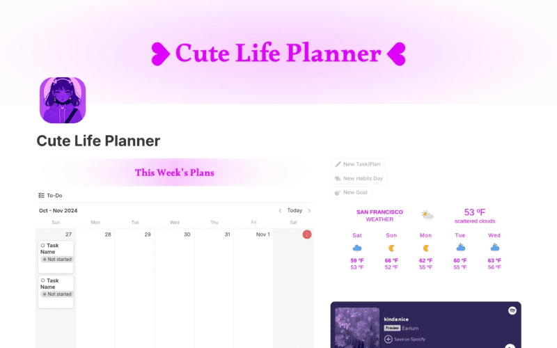 70 Personal Notion Templates to Organize Your Life - Inspiration ...