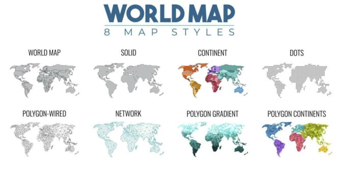 30 Free World Map Vector Collection