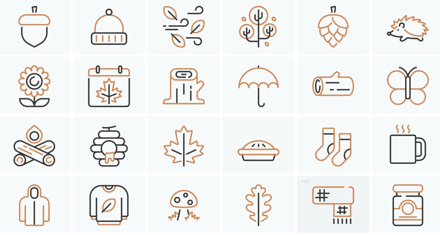 30 Free Autumn Icons pack - Inspiration & Productivity for Everyone