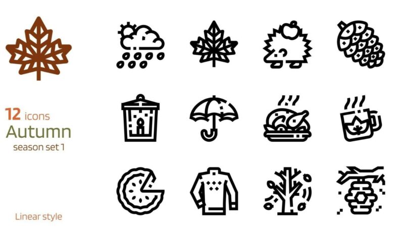 30 Free Autumn Icons pack - Inspiration & Productivity for Everyone