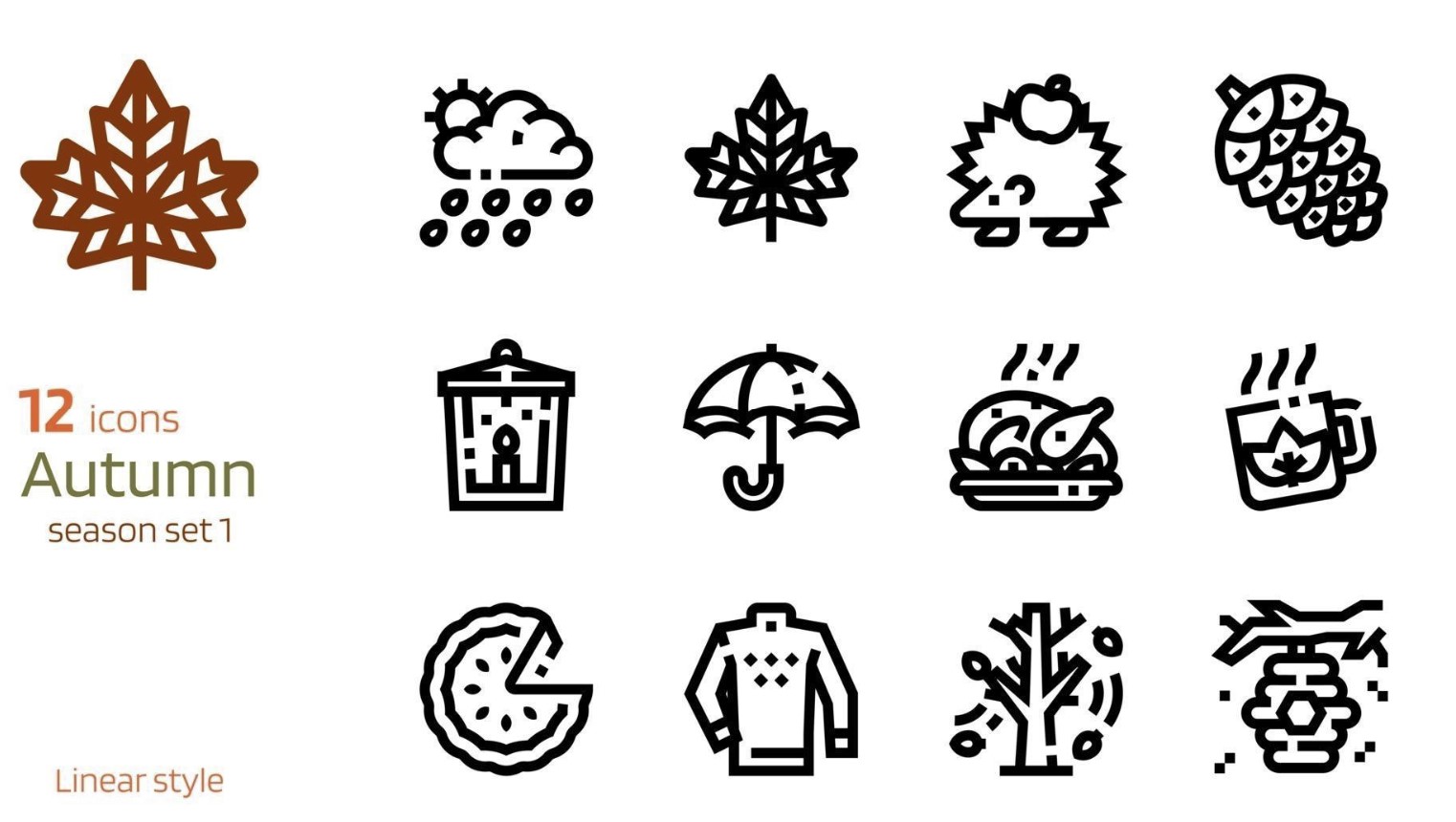 30 Free Autumn Icons pack - Inspiration & Productivity for Everyone