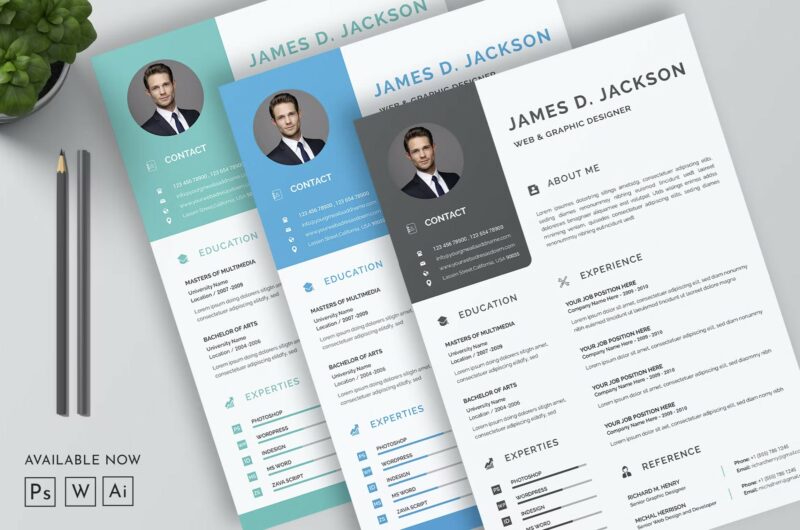 30 Beautiful & Free Resume Templates - Inspiration & Productivity for ...