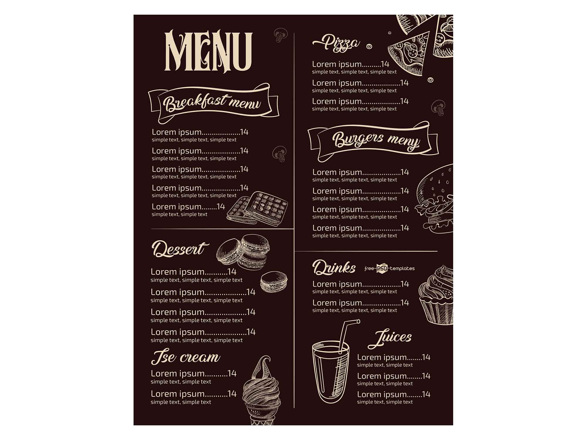 22 Beautiful Free Restaurant Menus Design Templates - Inspiration ...