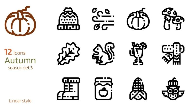 30 Free Autumn Icons pack - Inspiration & Productivity for Everyone