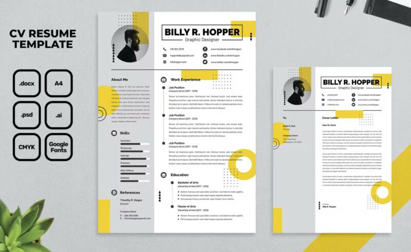 30 Beautiful & Free Resume Templates - Inspiration & Productivity for ...