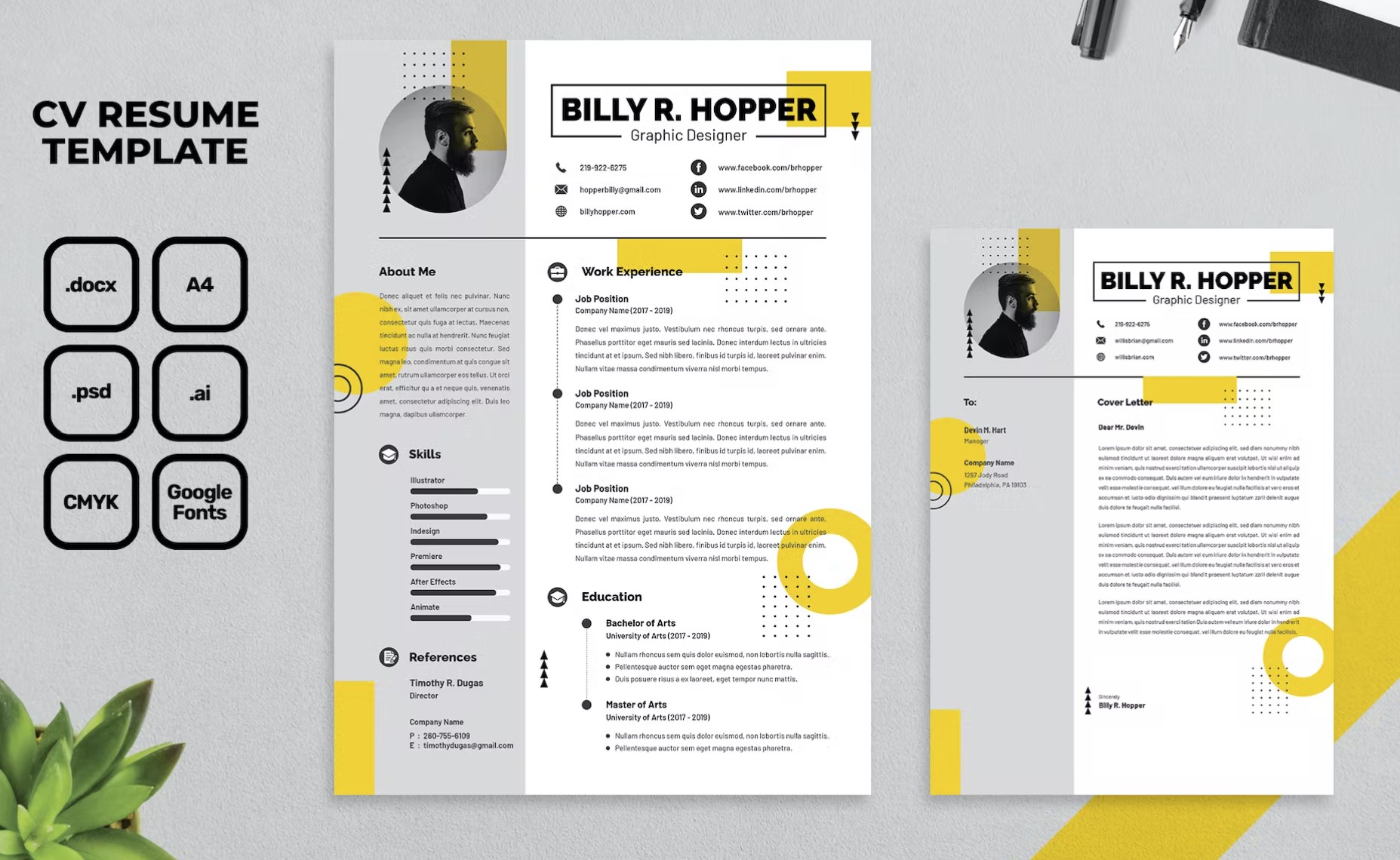 30 Beautiful & Free Resume Templates - Inspiration & Productivity for ...