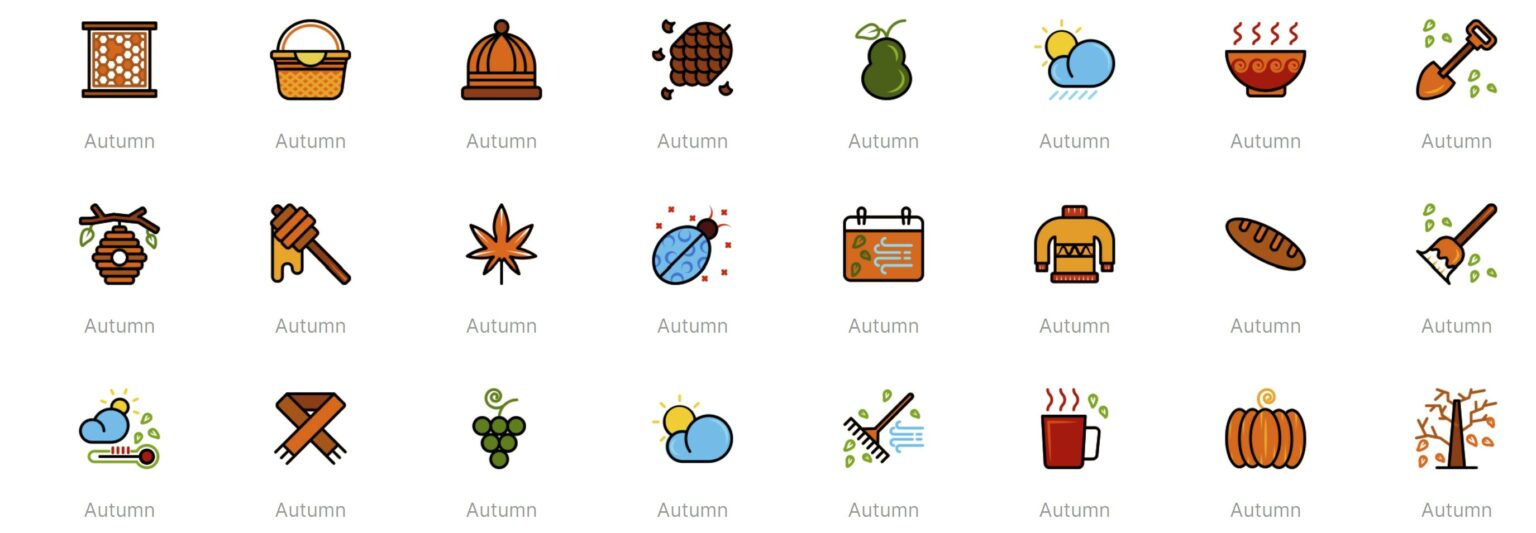 30 Free Autumn Icons pack - Inspiration & Productivity for Everyone