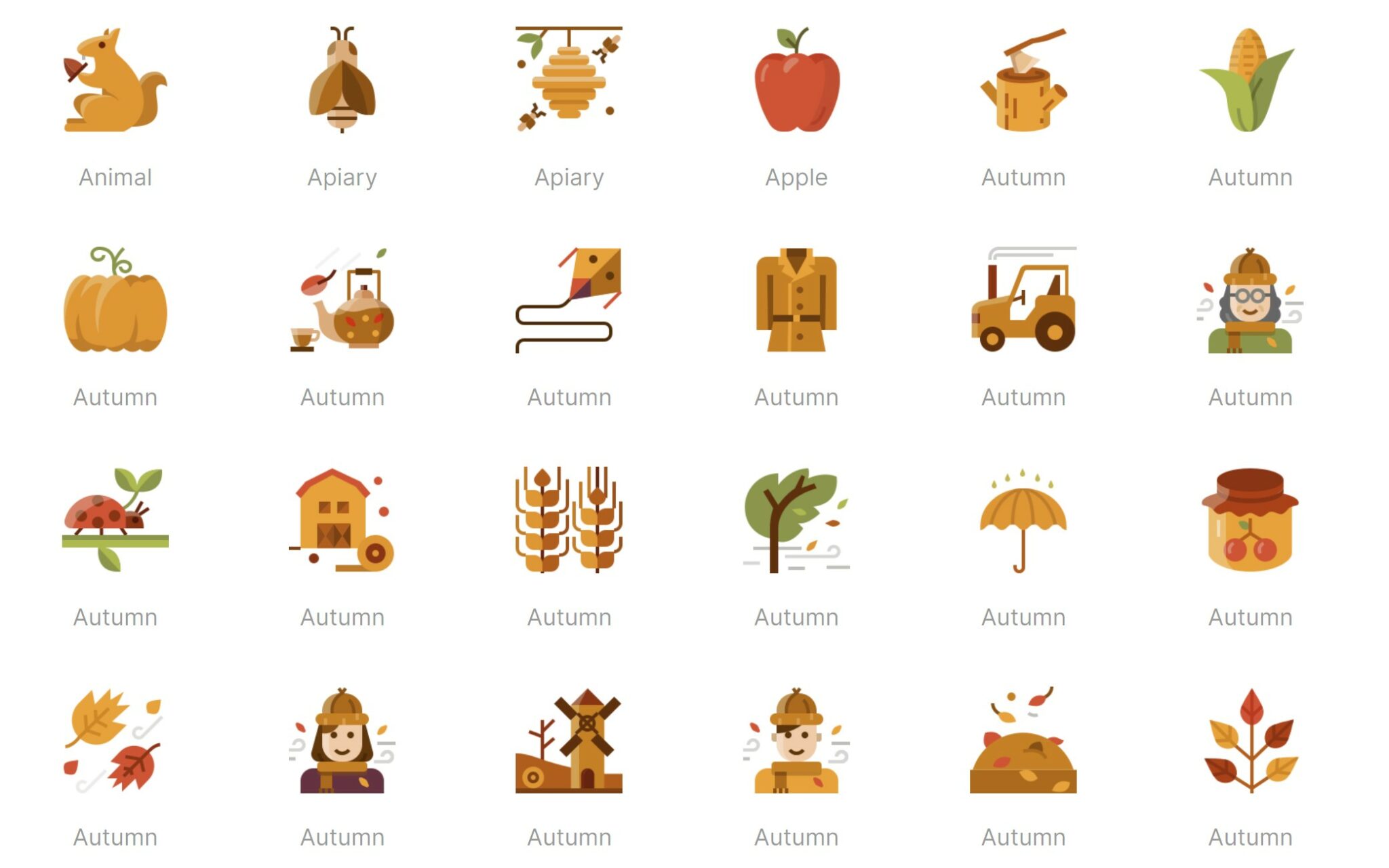 30 Free Autumn Icons pack - Inspiration & Productivity for Everyone