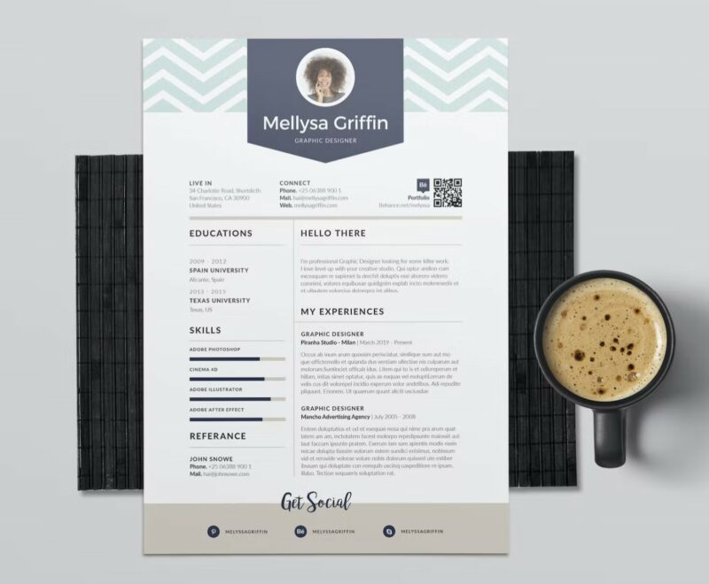 30 Beautiful & Free Resume Templates - Inspiration & Productivity for ...