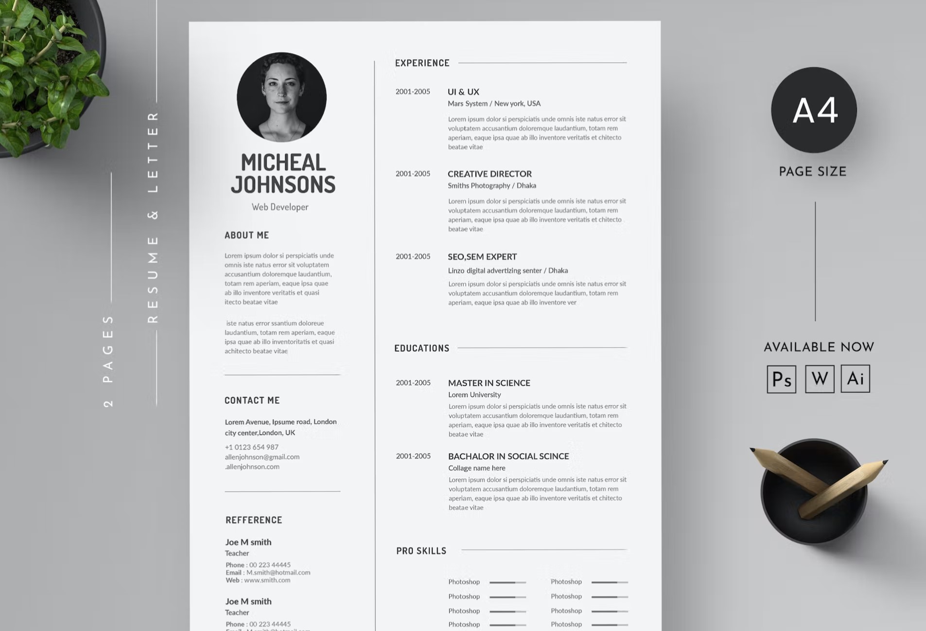 30 Beautiful & Free Resume Templates - Inspiration & Productivity for ...