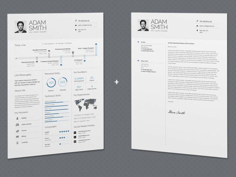 30 Beautiful & Free Resume Templates - Inspiration & Productivity for ...