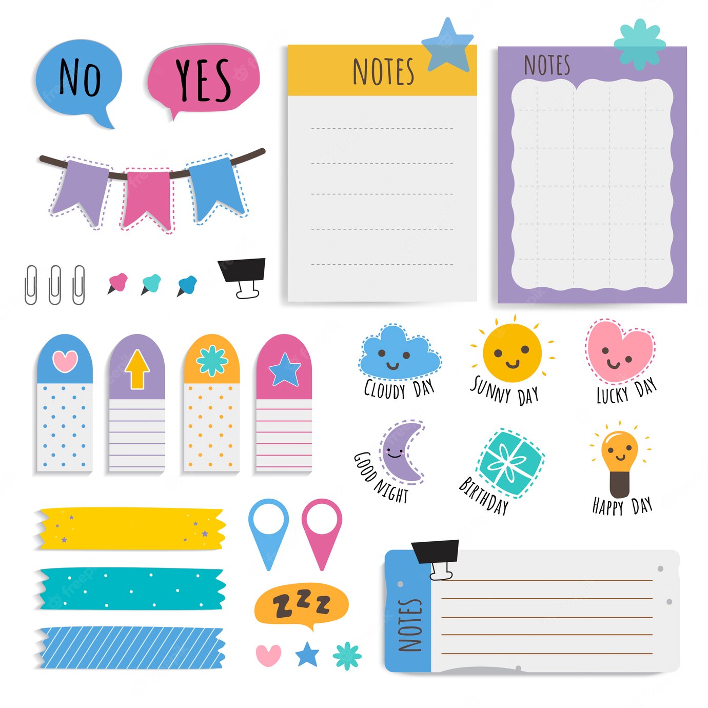 25 Free Colorful sticky note set - Inspiration & Productivity for Everyone