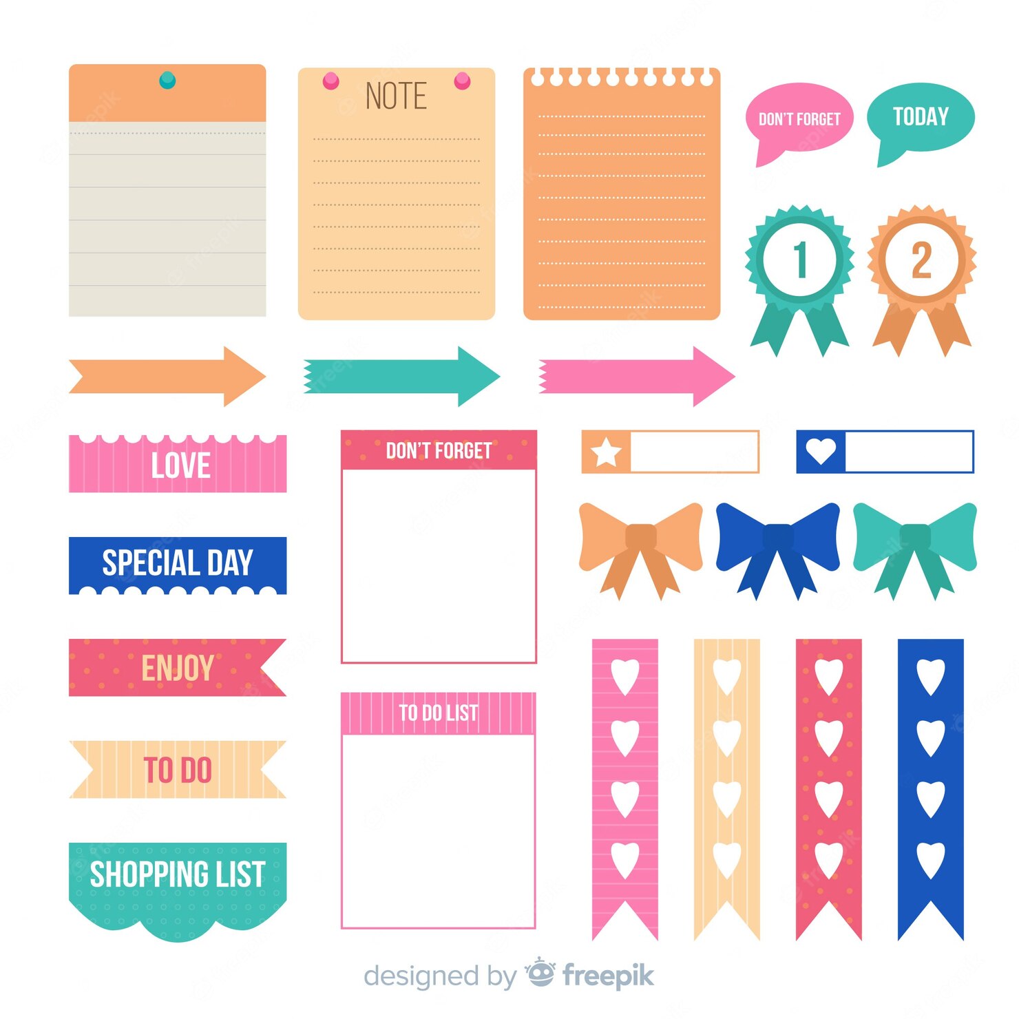 25 Free Colorful sticky note set - Inspiration & Productivity for Everyone