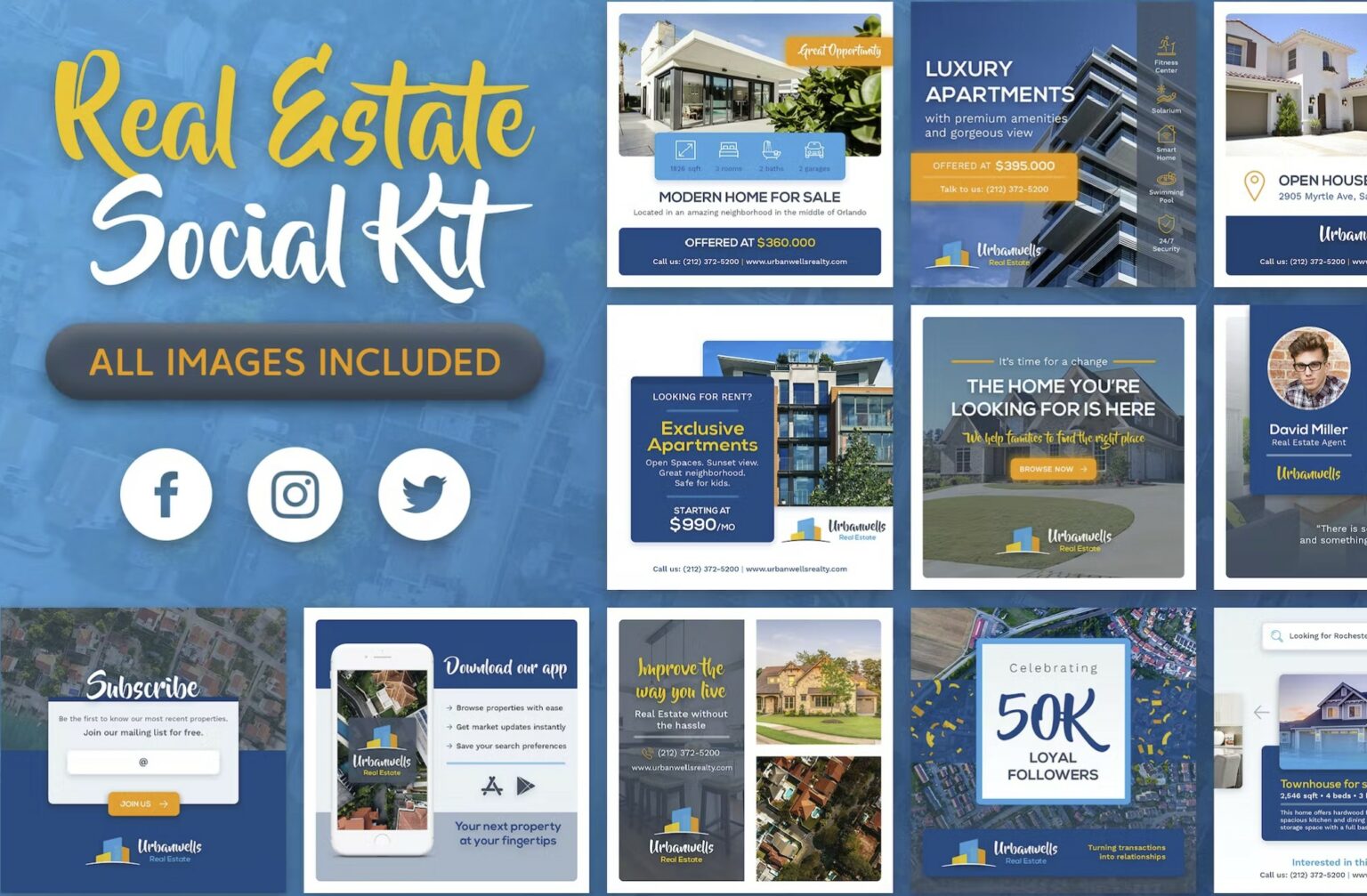 30 Free & Best Social Media Design Kit Templates