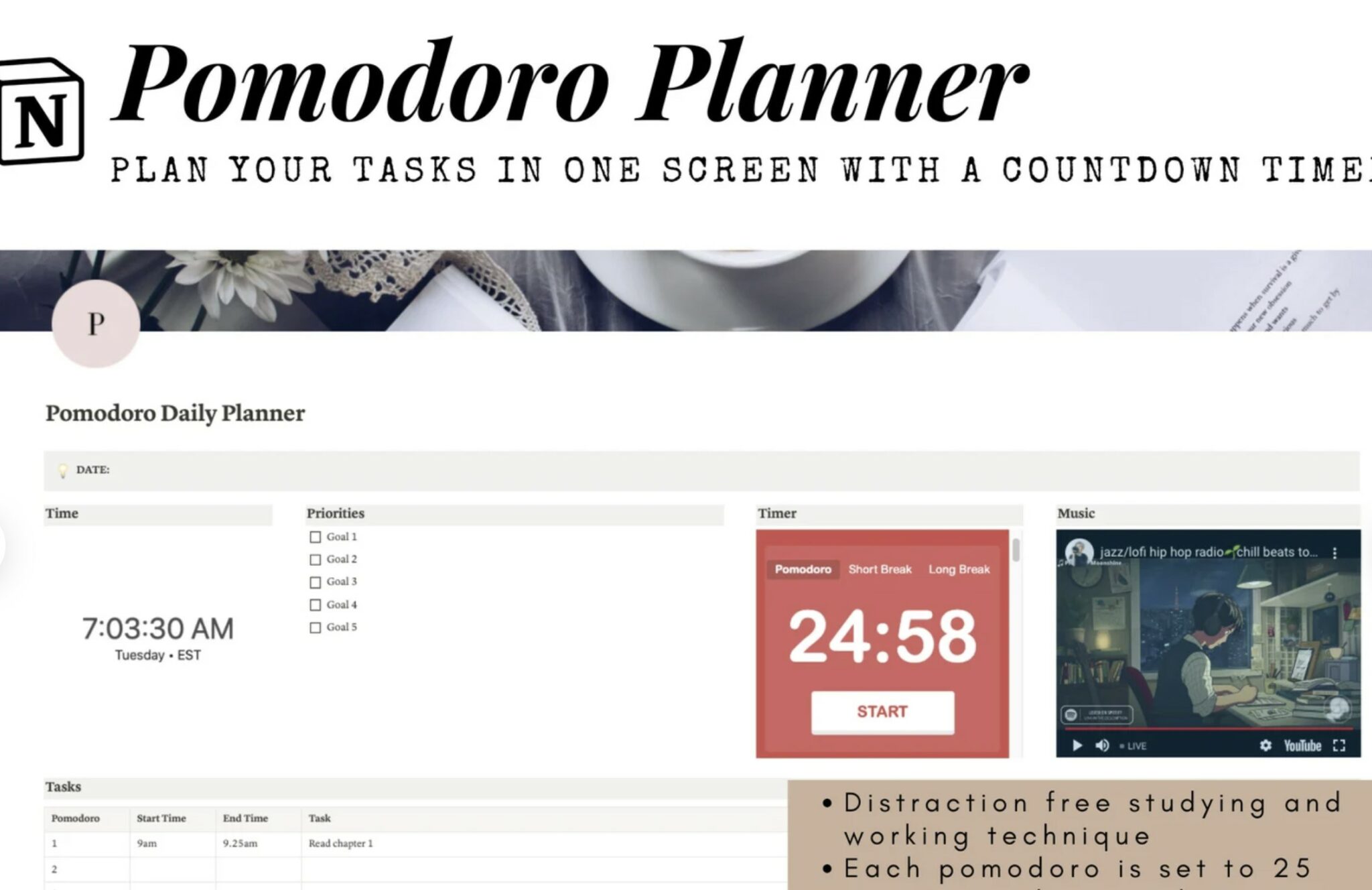 10 Pomodoro Tracker Templates For Notion - Inspiration & Productivity ...