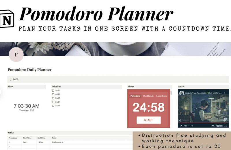 10 Pomodoro Tracker Templates For Notion - Inspiration & Productivity ...