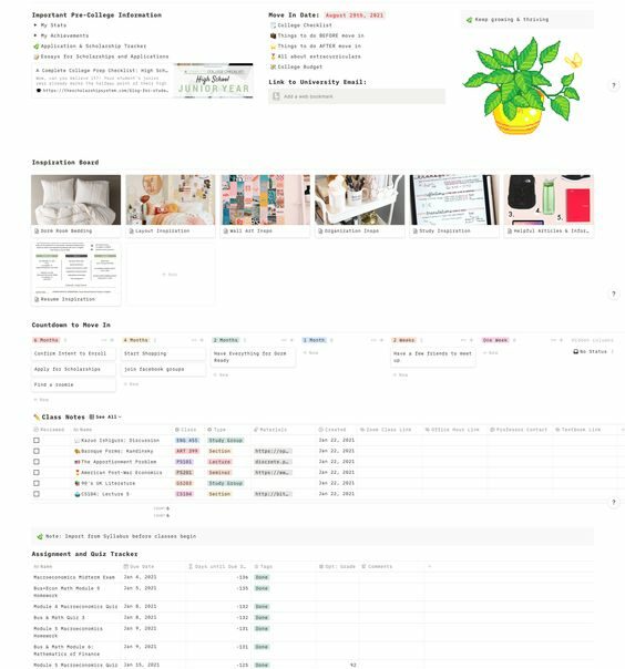 Notion Template Inspiration