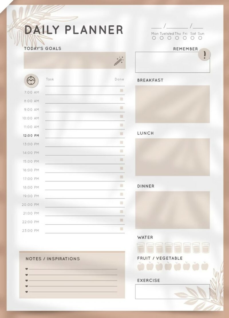 16 Best Printable Daily Planner - Inspiration & Productivity for Everyone