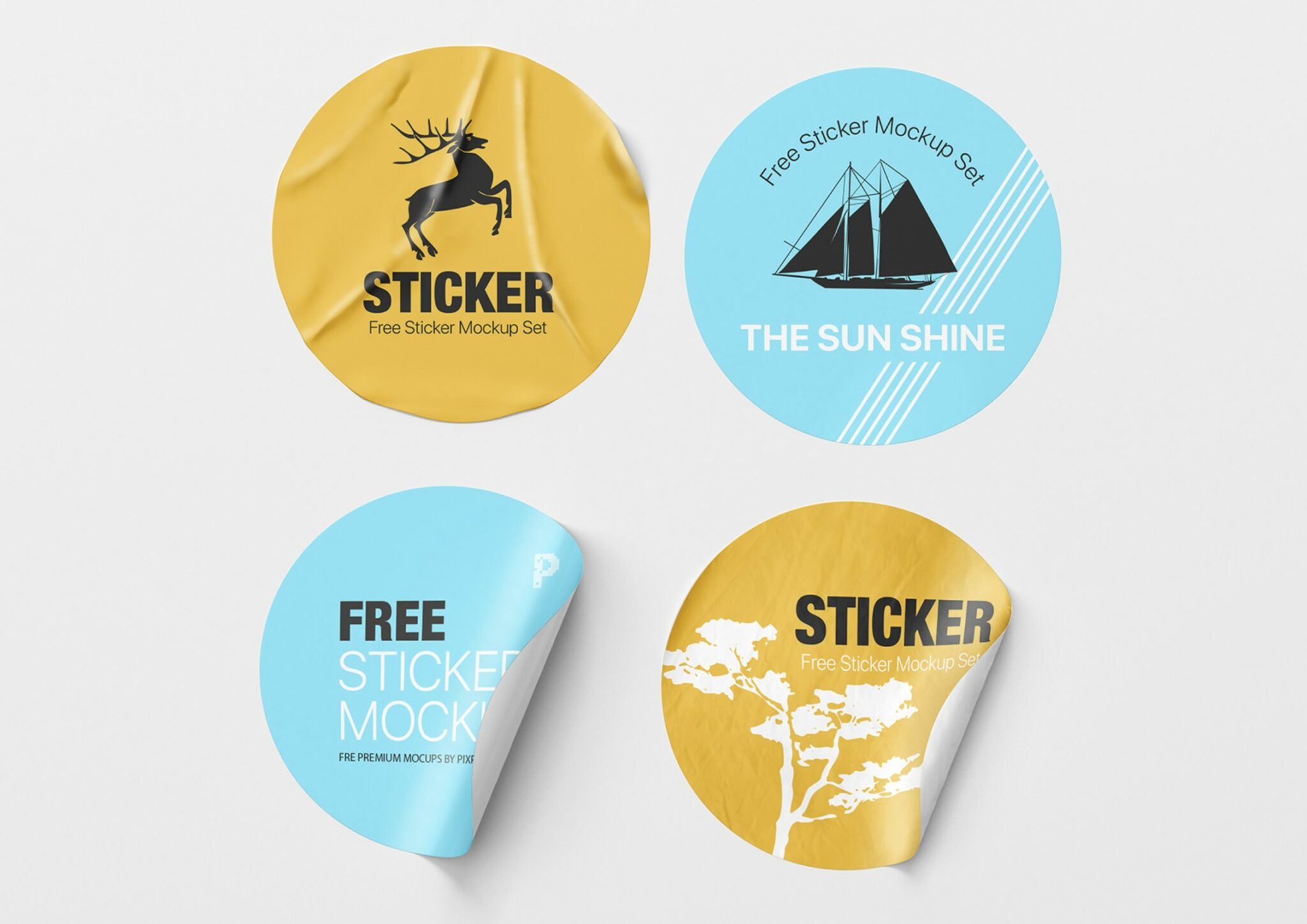 20 Free Sticker Mockup Templates