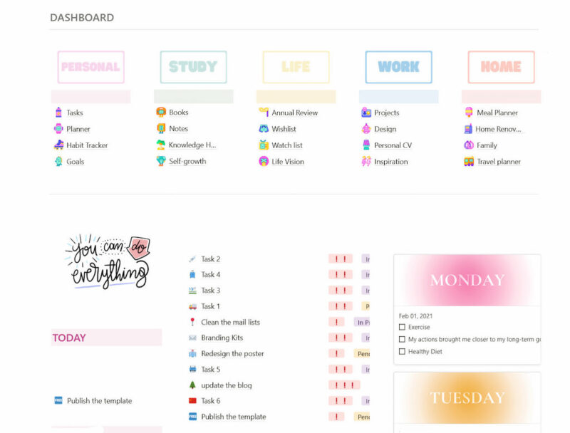 25 Aesthetic Notion Templates