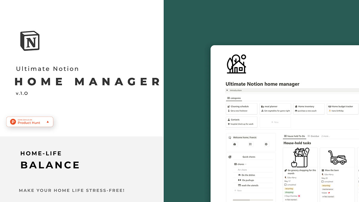 10+ Best & Free Notion Household Templates - Inspiration & Productivity ...