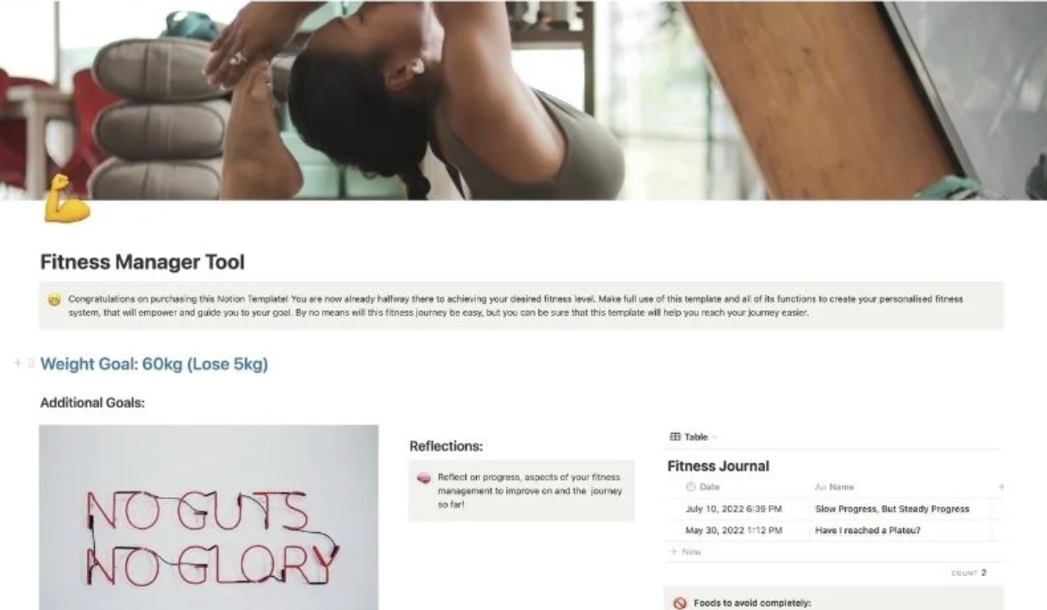 10 Fitness & Workout Notion Templates - Inspiration & Productivity for ...