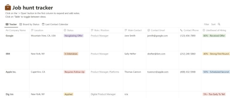 10 Notion Job Search & Application Templates - Inspiration ...