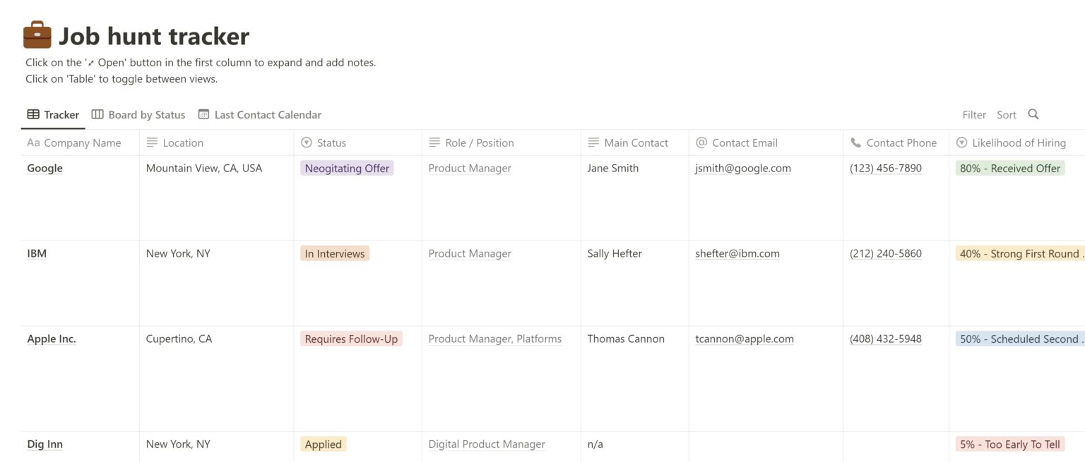 10 Notion Job Search & Application Templates - Inspiration ...