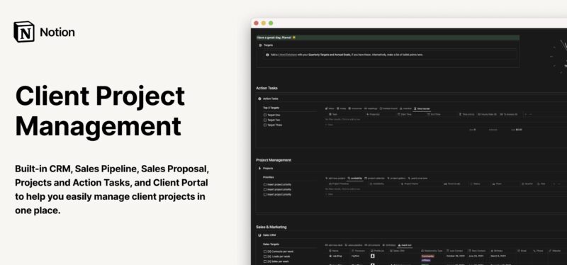 10 Free & Best Notion Sales Templates - Inspiration & Productivity for ...