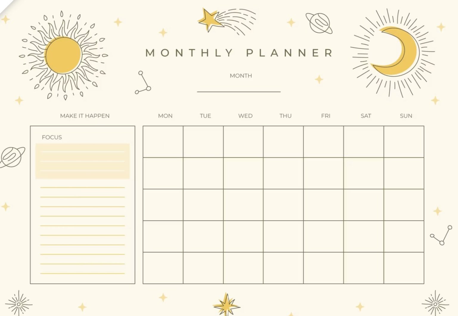 15 best & Free Monthly Planners to Get You Organized - Inspiration ...