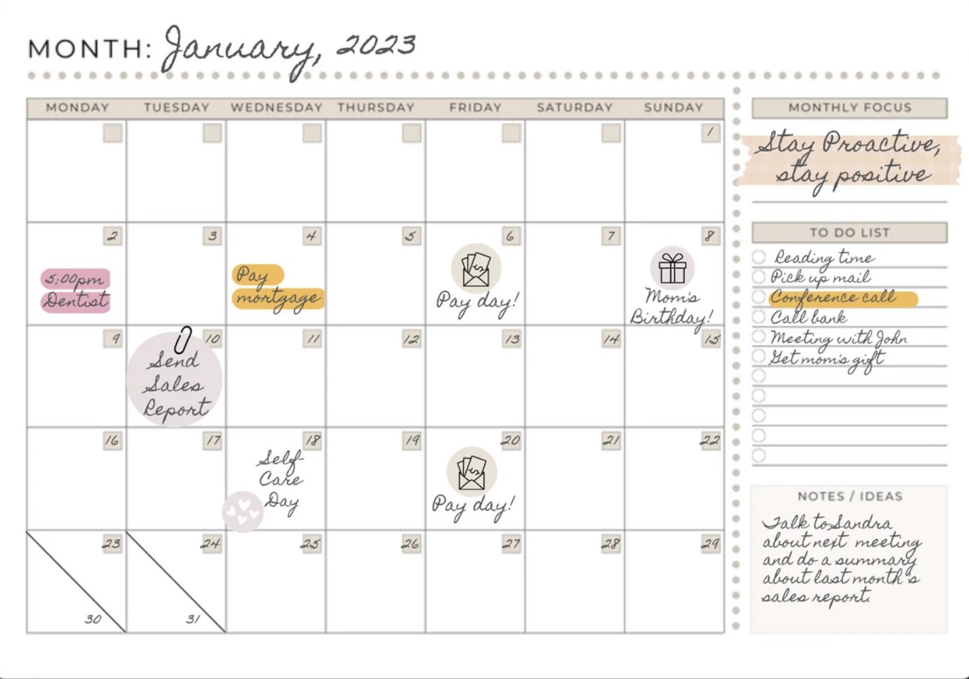 15 best & Free Monthly Planners to Get You Organized - Inspiration ...