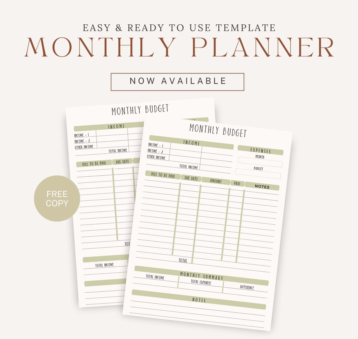 15 best & Free Monthly Planners to Get You Organized - Inspiration ...