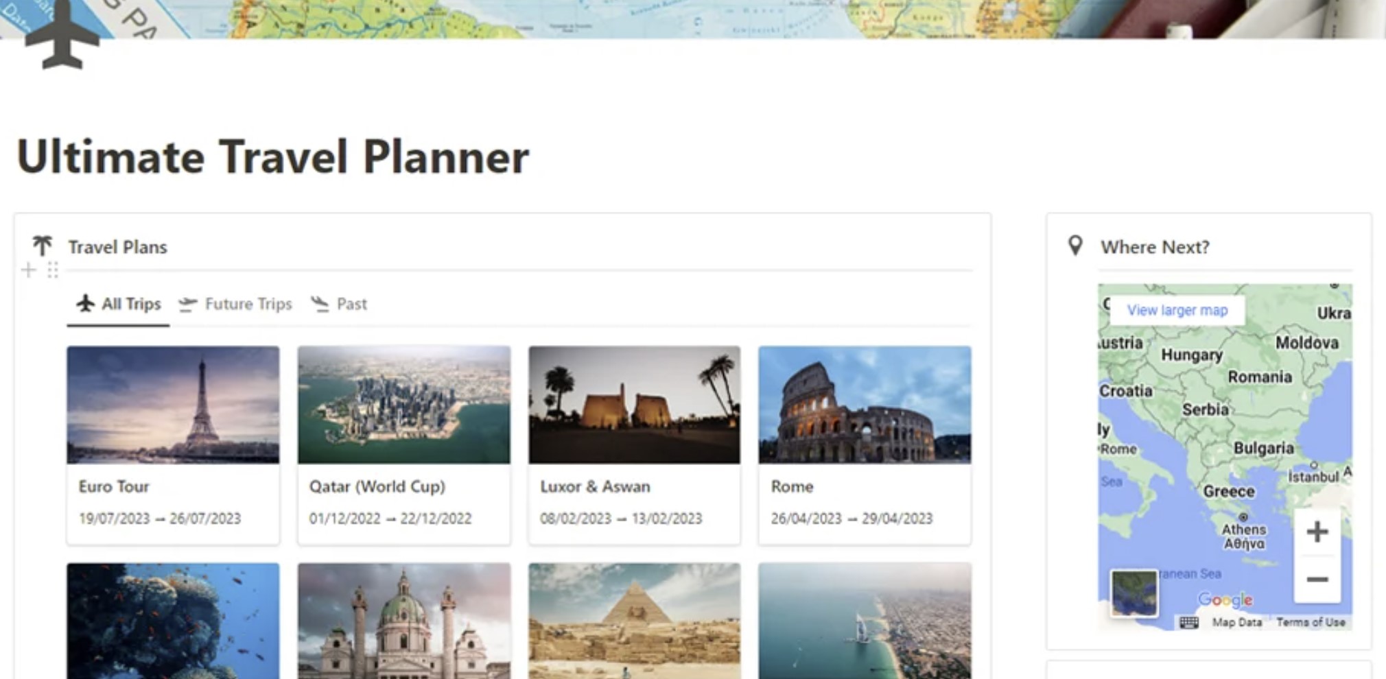 10+ Best Notion Travel Planners