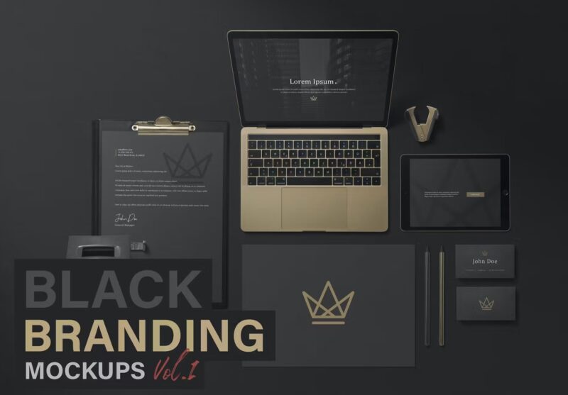 10+ Black Mockup for Business - Inspiration & Productivity for Everyone