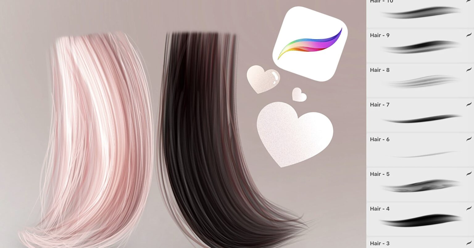 Free & Best 20+ Procreate Hair Brushes for Stunning Results ...