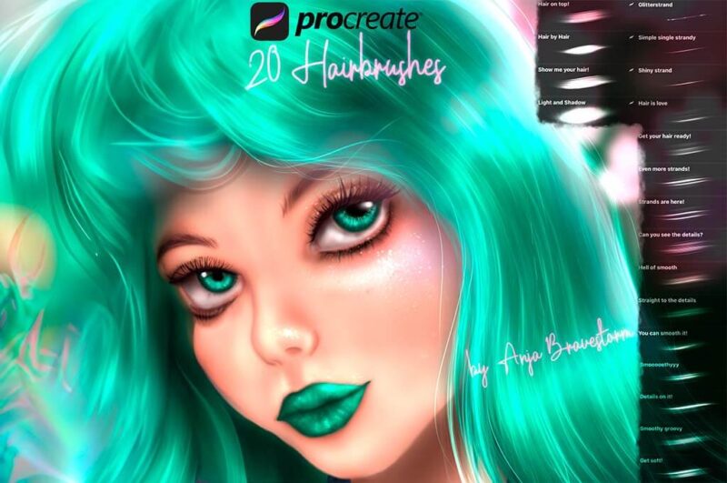 Free & Best 20+ Procreate Hair Brushes for Stunning Results ...